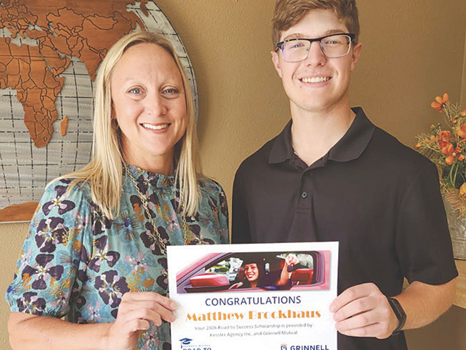 Matthew Brockhaus receives Road to Success scholarship from Kessler ...